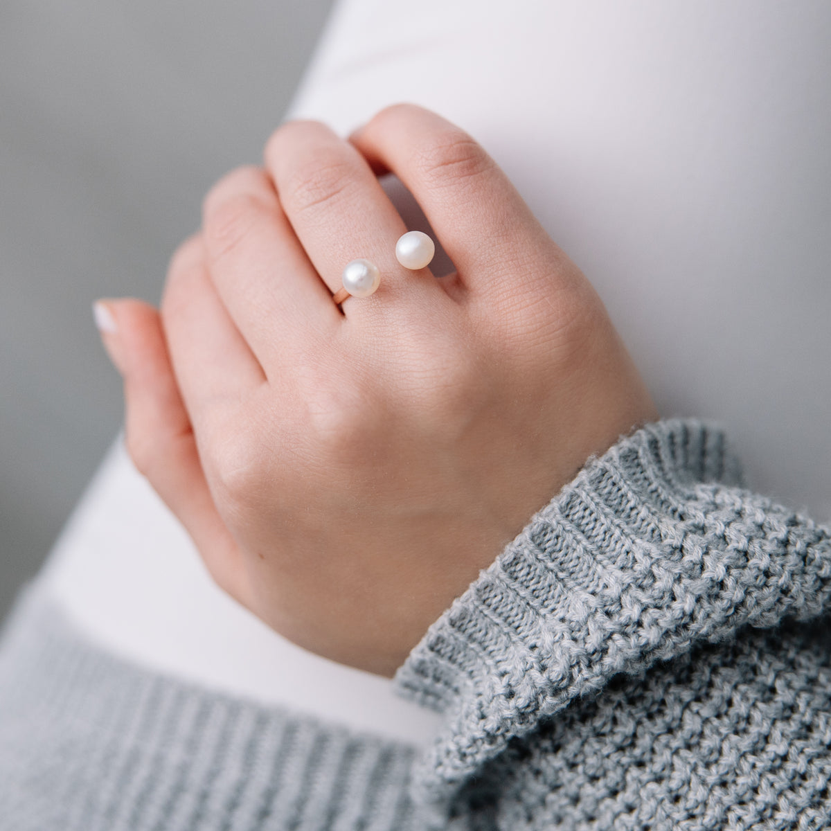 Adjustable Pearl Ring – Azela Jewellery